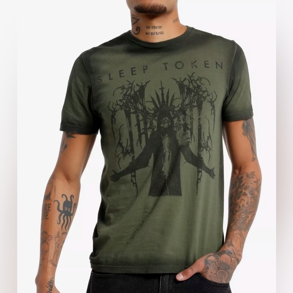 Hot Topic | Tops | Hot Topic Sleep Token Vessel Seam Spray Tshirt Olive ...